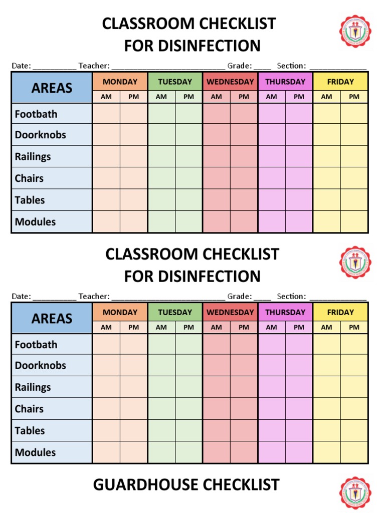Checklist For Disinfection | PDF