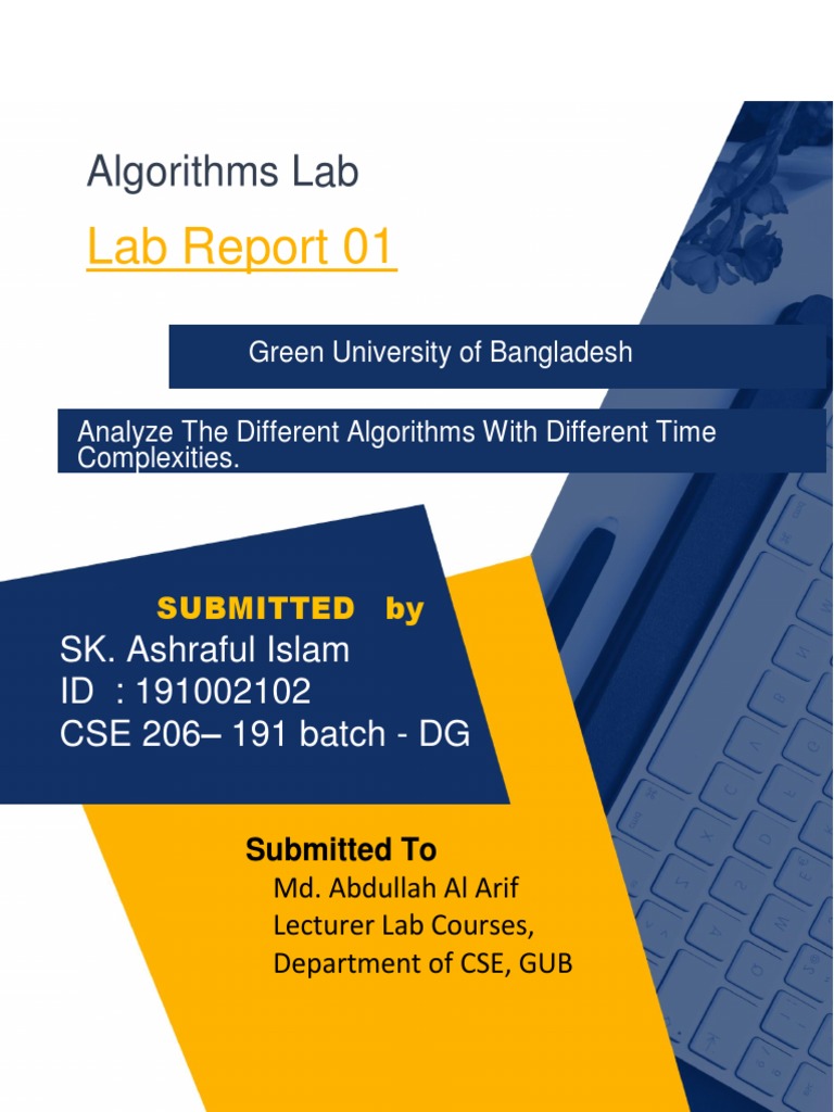 CSE-206 - Lab Report - 01 PDF | PDF | Time Complexity | Logarithm