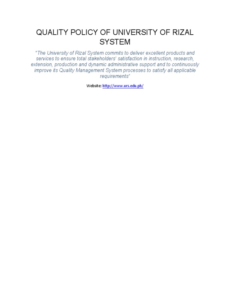 Quality Policy PDF | PDF