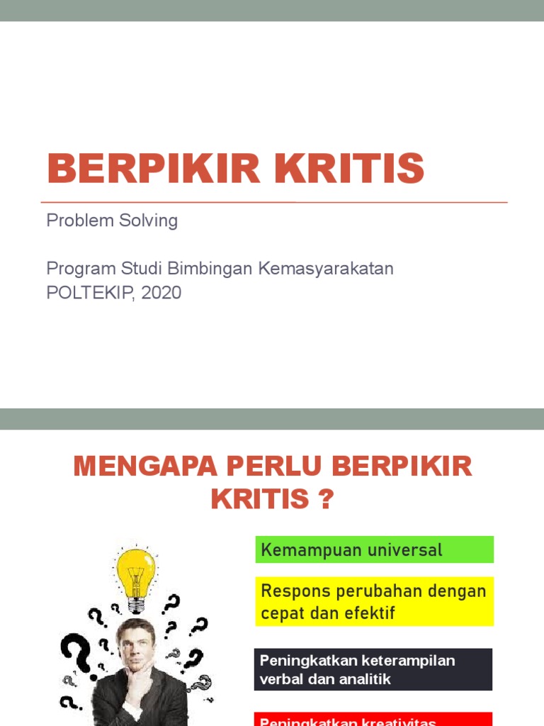 Berpikir Kritis PDF | PDF