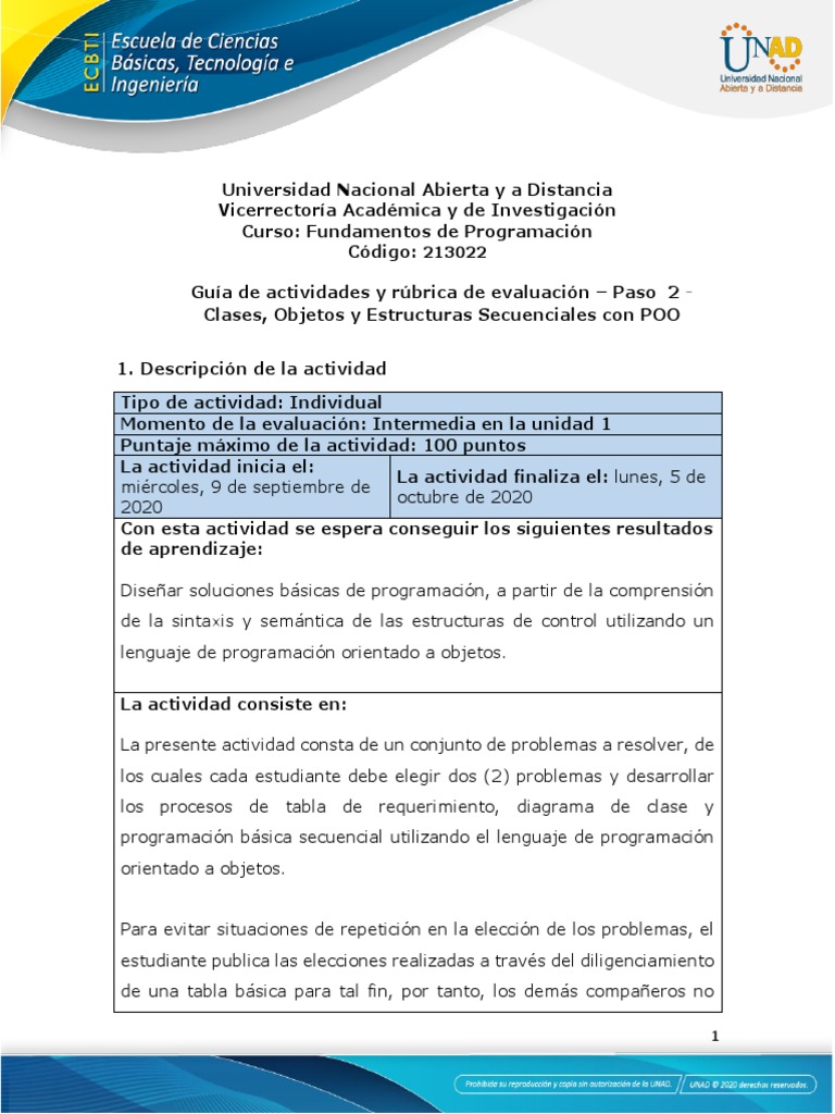 Guía de Actividades y Rúbrica de Evaluación - Unidad 1 - Paso 2 ...