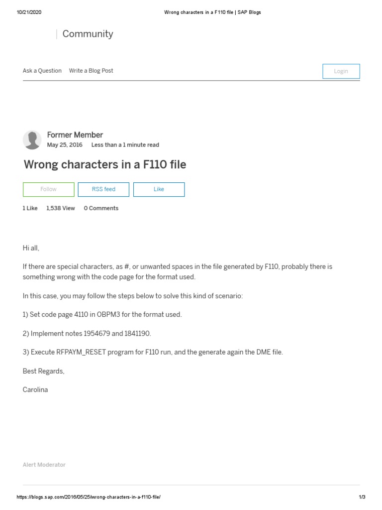 Wrong Characters in A F110 File | PDF | World Wide Web | Internet & Web