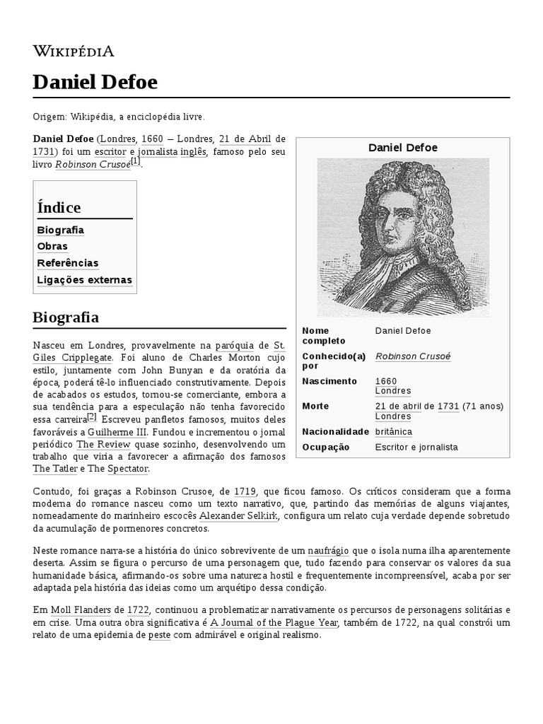 Daniel Defoe | PDF | Daniel Defoe | Livros