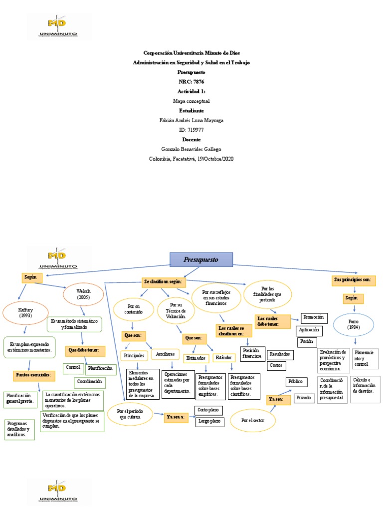 Mapa Conceptual PRESUPUESTO | PDF | Presupuesto | Economias