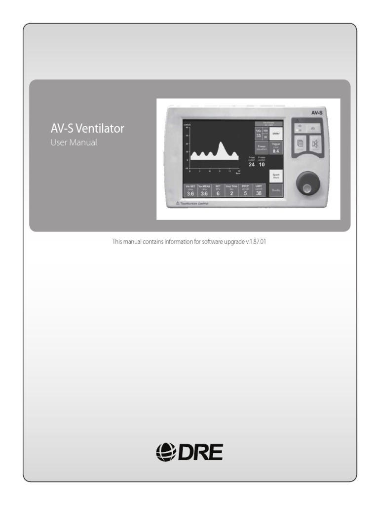 DRE AV-S Ventilator - User Manual | PDF | Anesthesia | Breathing