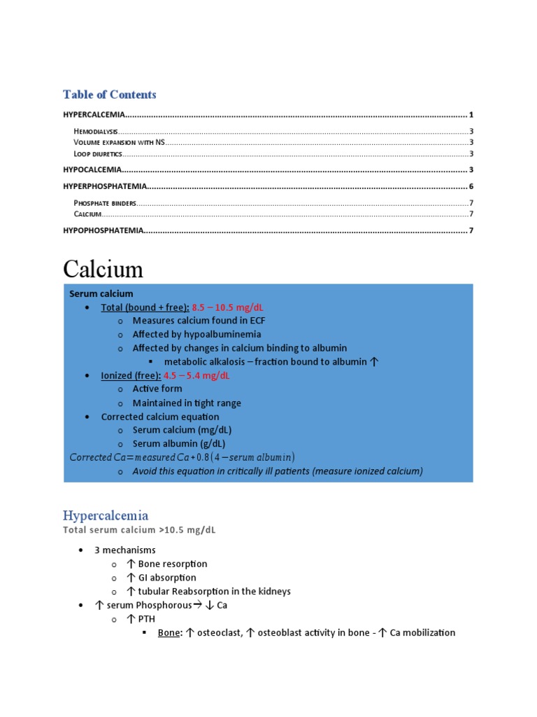 Calcium: Hypercalcemia | PDF | Calcium In Biology | Calcium