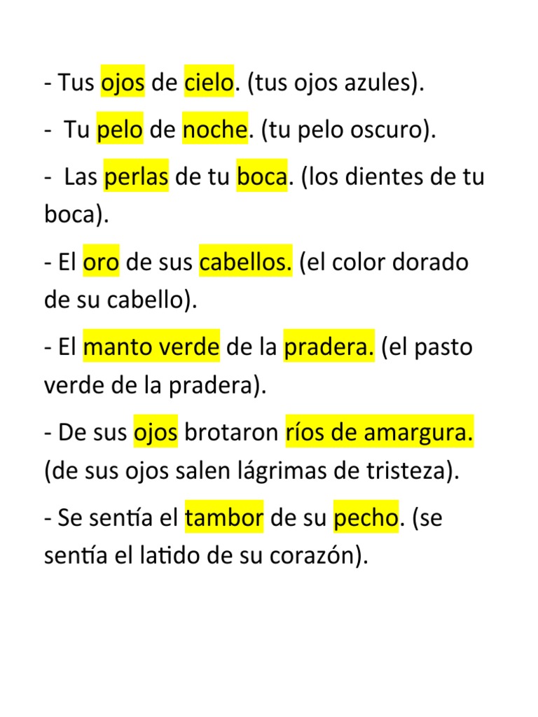 10 Ejemplos de Metáforas Cortas | PDF | Hogar, jardinería y bricolaje ...