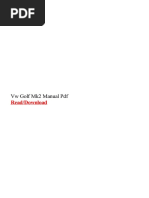 VW Golf Mk3 Service Manual | PDF