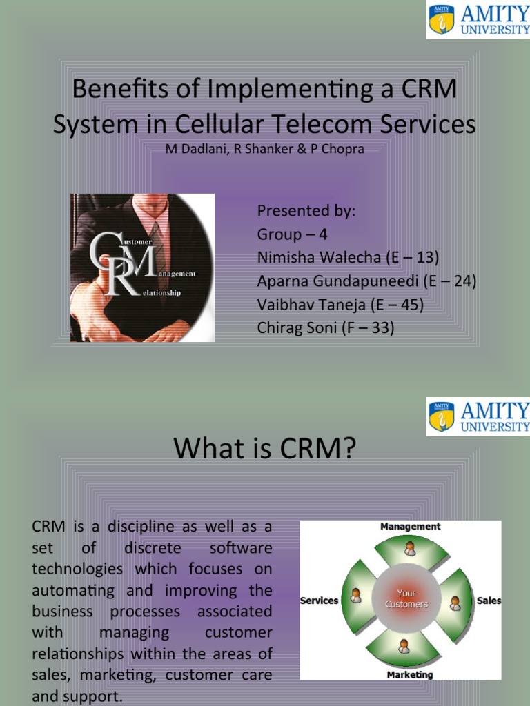 Benefits of Implementing A CRM System in Cellular Telecom Services ...