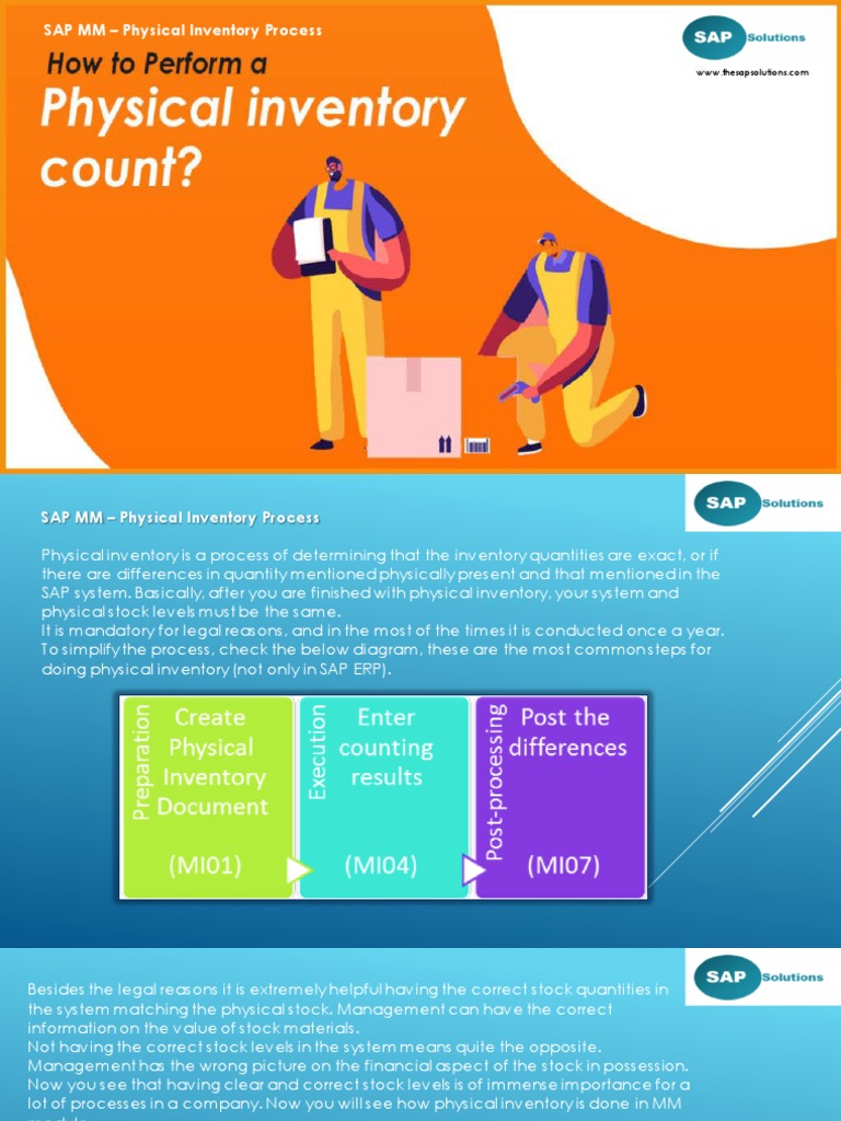 SAP MM Physical Inventory Steps Guide | PDF | Business | Computing