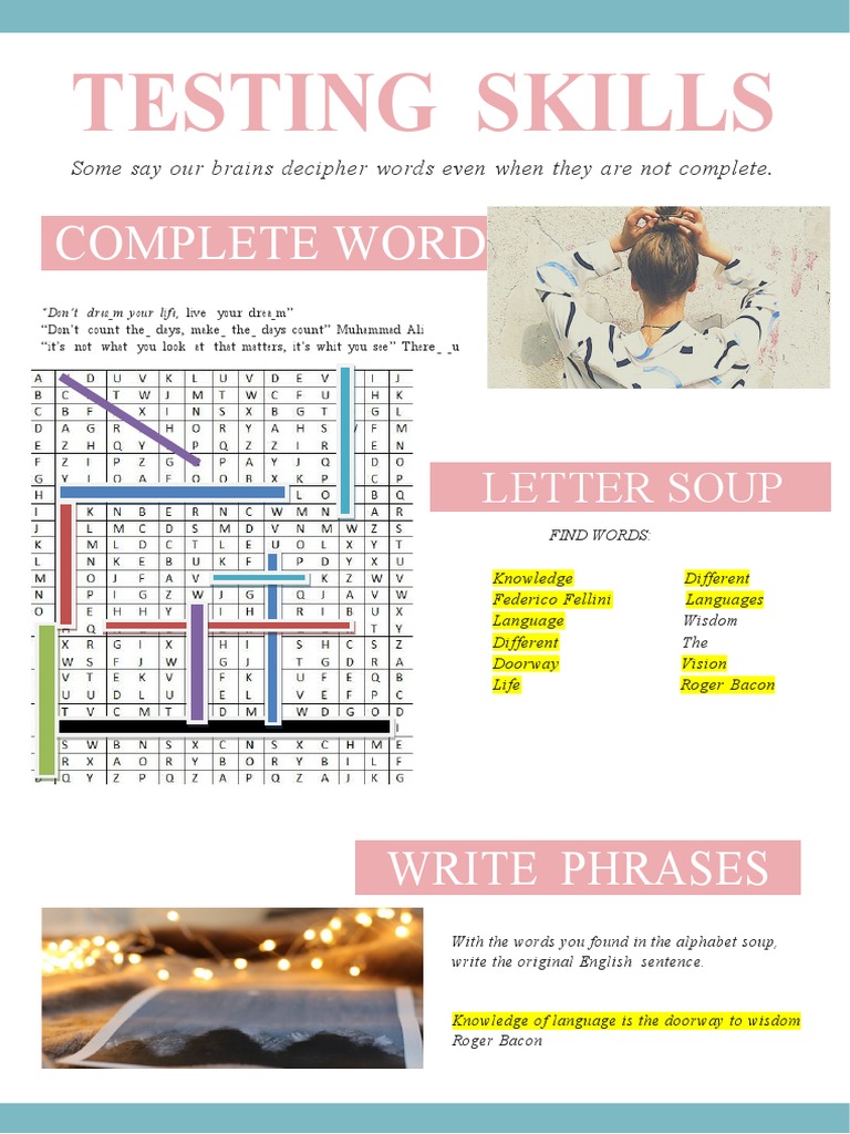 Testing Skills: Complete Words | PDF