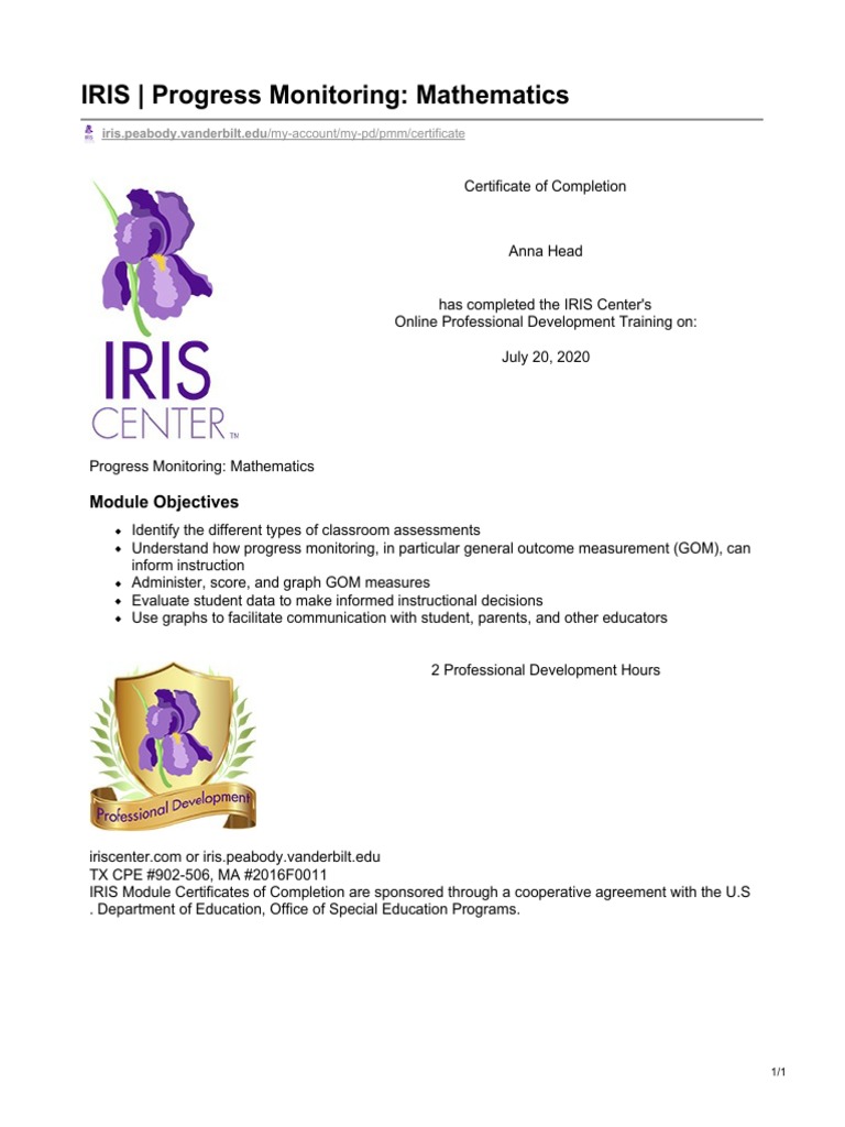 Progress Monitoring Math Training | PDF