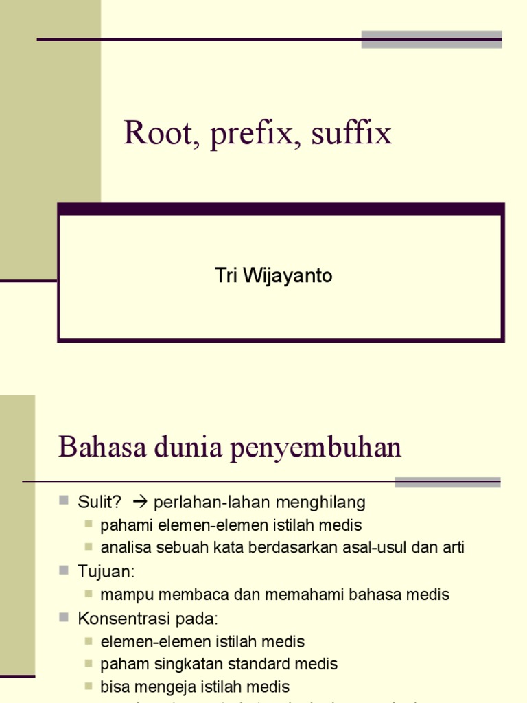 Root, Suffix Dan Prefix | PDF