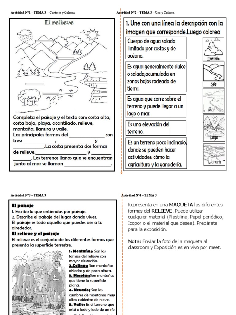 Actividades de Relieve para Niños | PDF