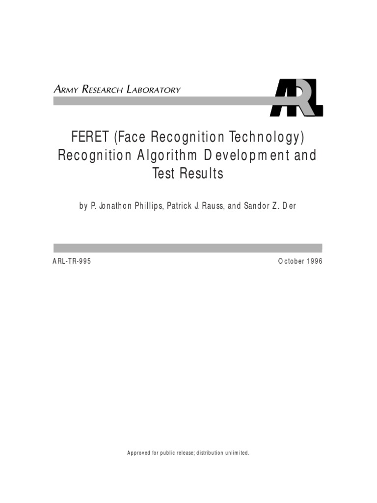 FERET (Face Recognition Technology) Recognition Algorithm Development ...