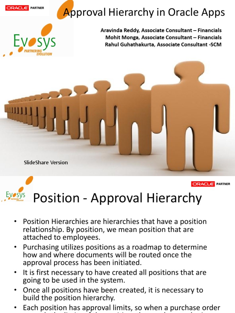 Approval Hierarchy in Oracle Apps PDF | PDF | Hierarchy | Software