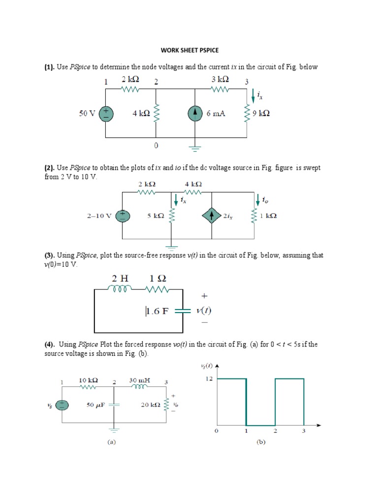 Use Pspice To Determine The Node Voltages and The Current Ix in The ...