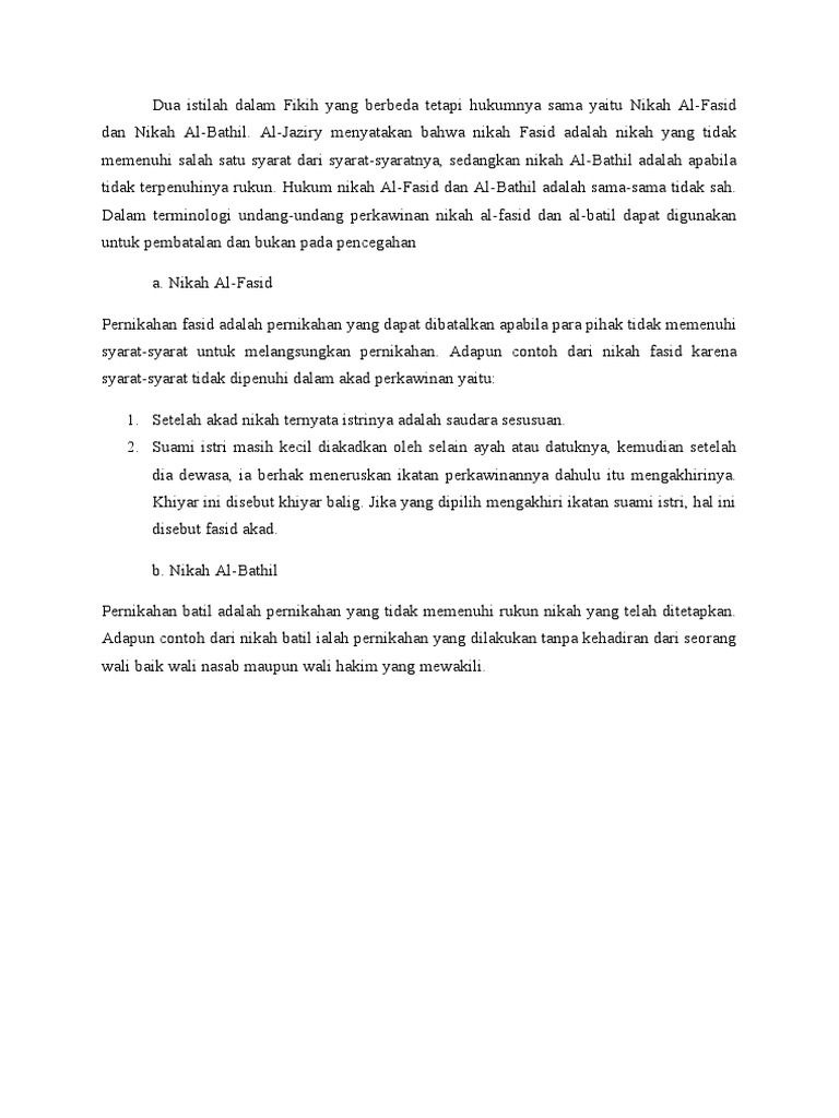 Nikah Fasid dan Batil dalam Fikih | PDF | Ilmu Sosial