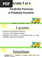 Panghalip Pananong at Panaklaw Worksheet | PDF