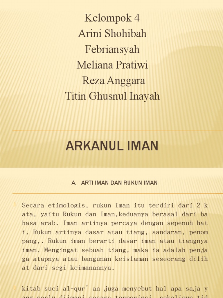 Arkanul Iman PPTX | PDF