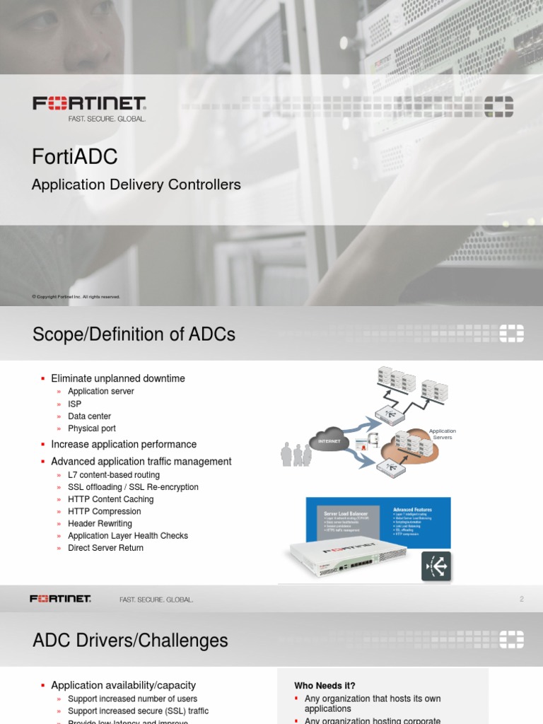Fortiadc: Application Delivery Controllers | PDF | Load Balancing (Computing) | Transport Layer ...