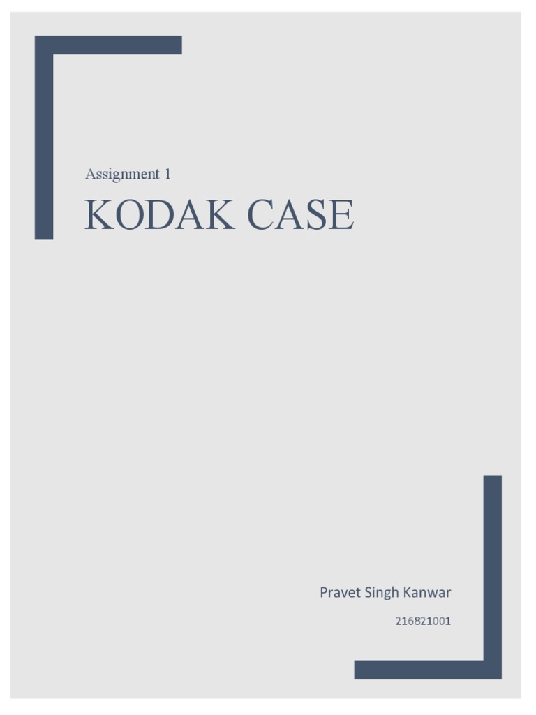 Eastman Kodak Case - Assignment 1 | PDF | Fujifilm | Digital Camera