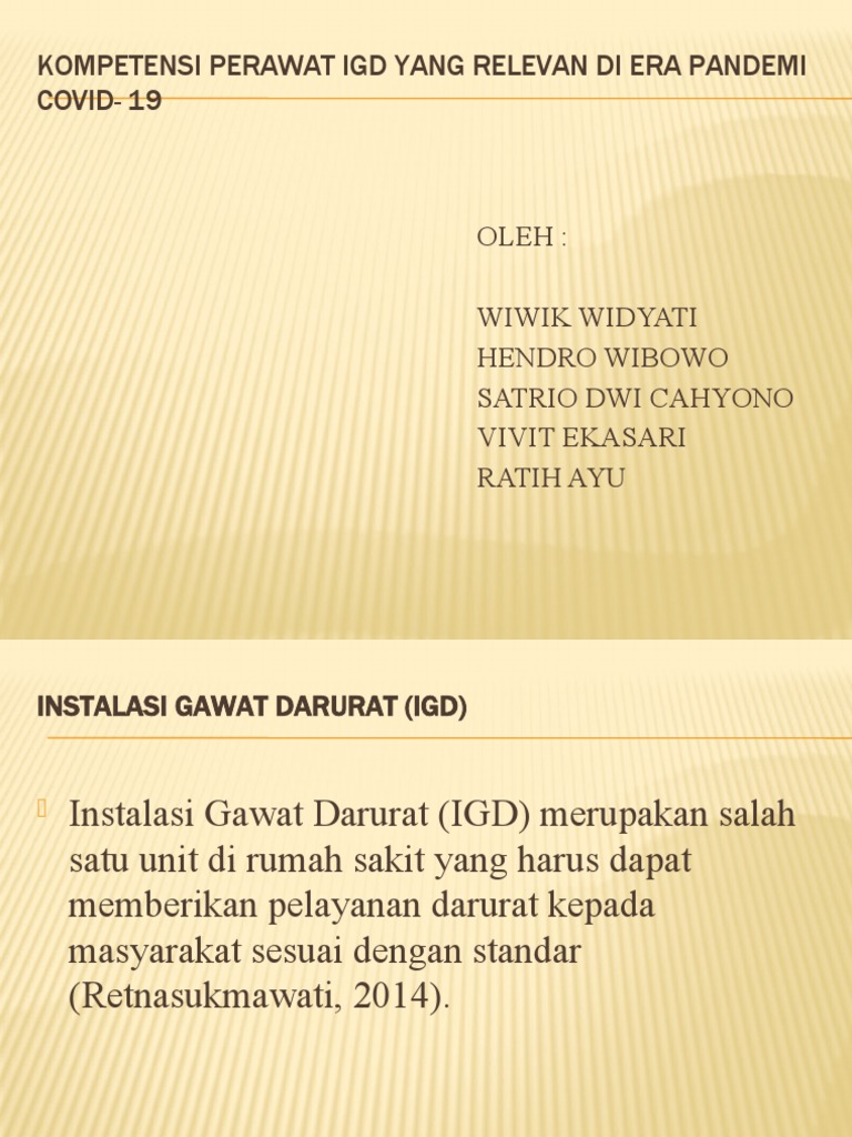 Kompetensi Perawat Igd Yang Relevan Di Era Pandemi | PDF