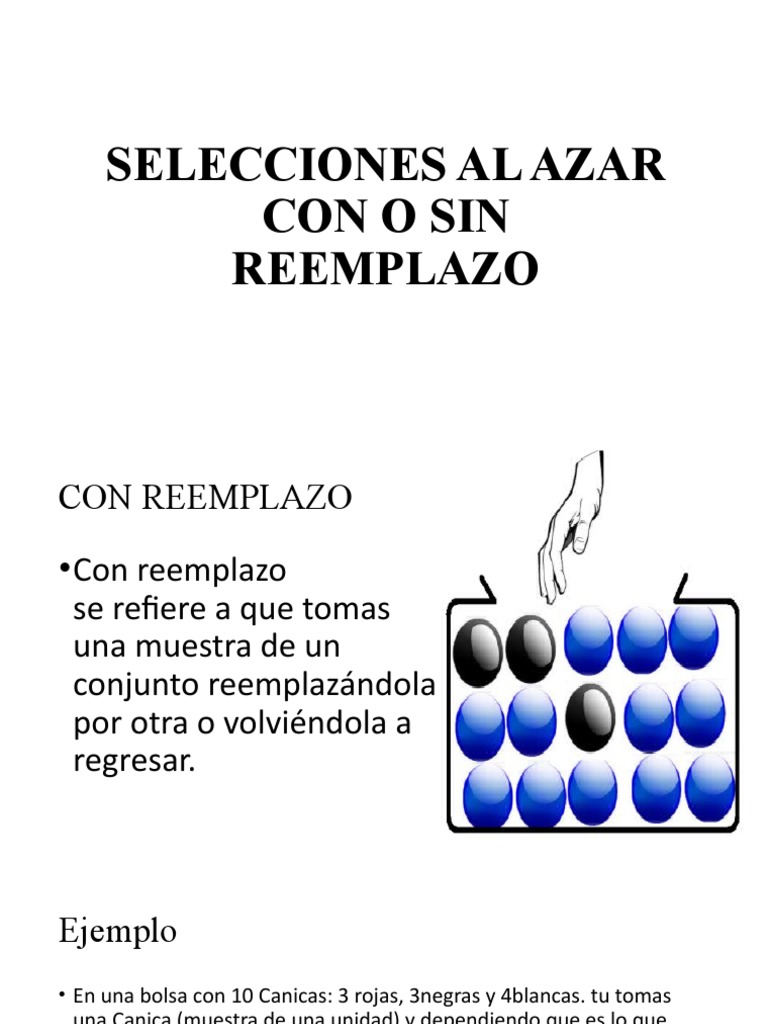 Selecciones Al Azar Con o Sin Reemplazo | PDF