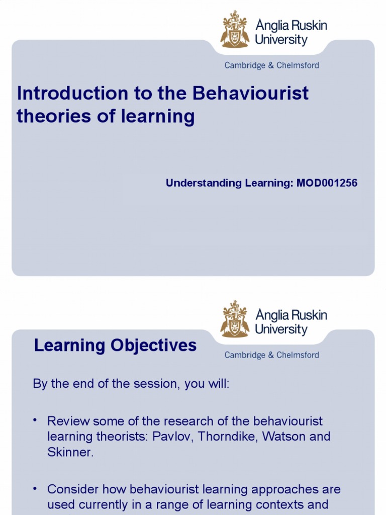 Behavioural Theories Powerpoint | PDF | Behaviorism | Reinforcement