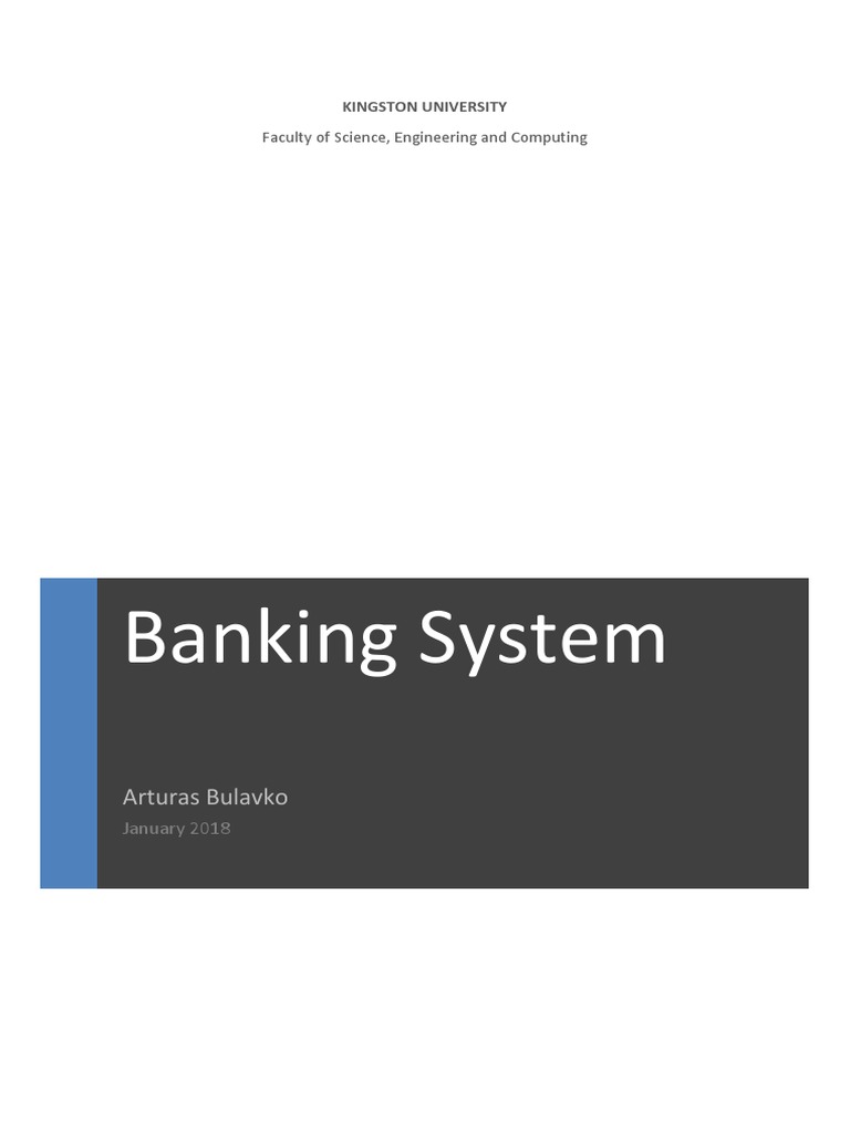 Banking System: Arturas Bulavko | PDF | Component Based Software ...