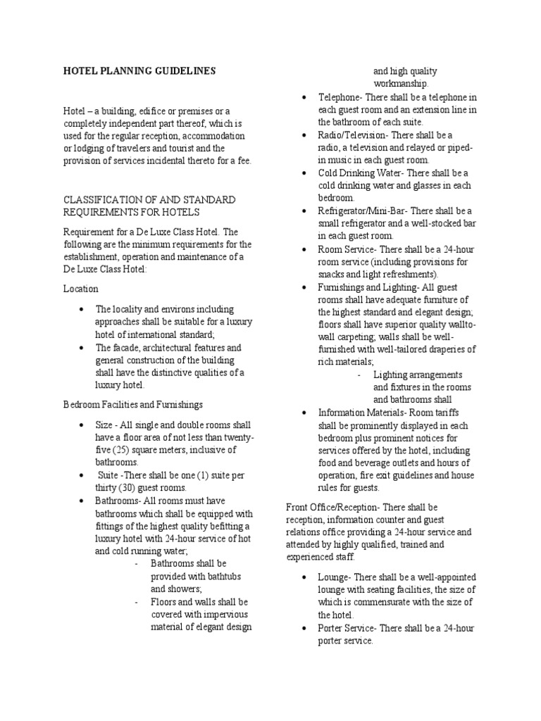 Hotel Planning and Design Standards | PDF | Hotel | Restaurants