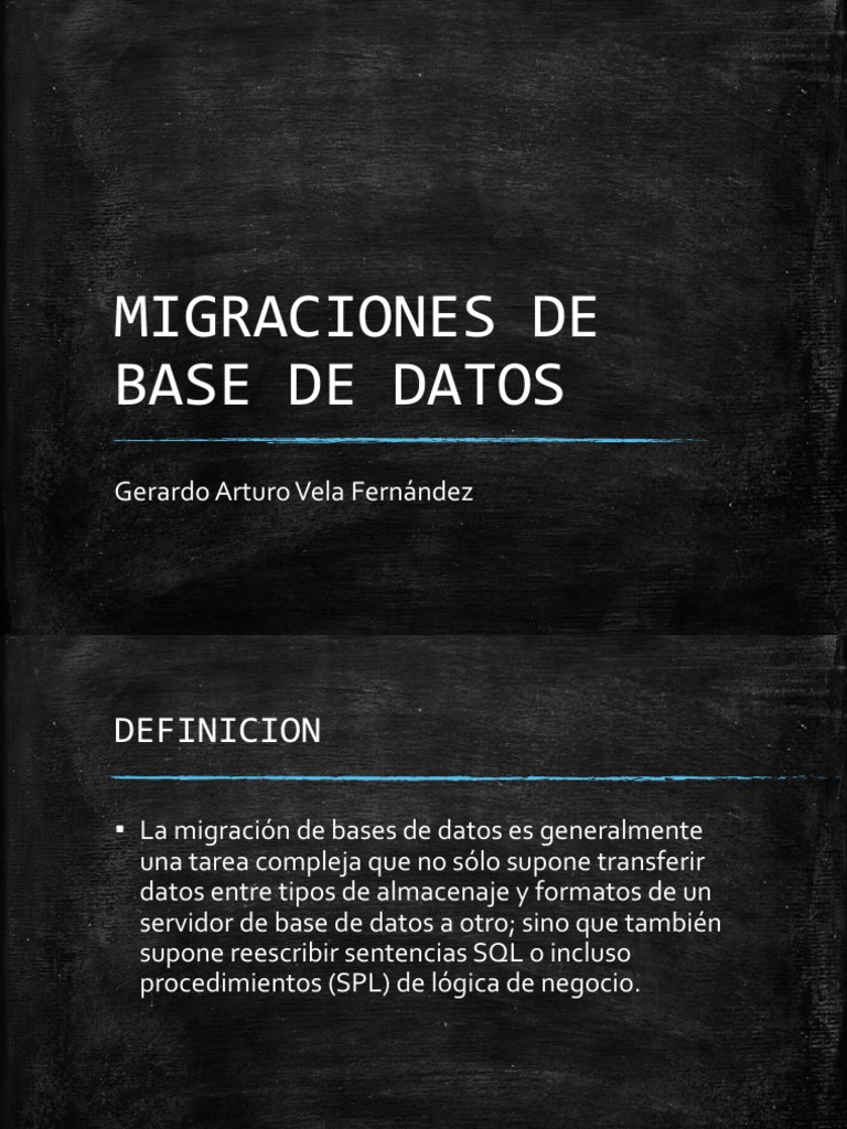 Migraciones de Base de Datos | PDF | SQL | Recuperación de información