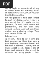 Moving Up Ceremony Speech | PDF