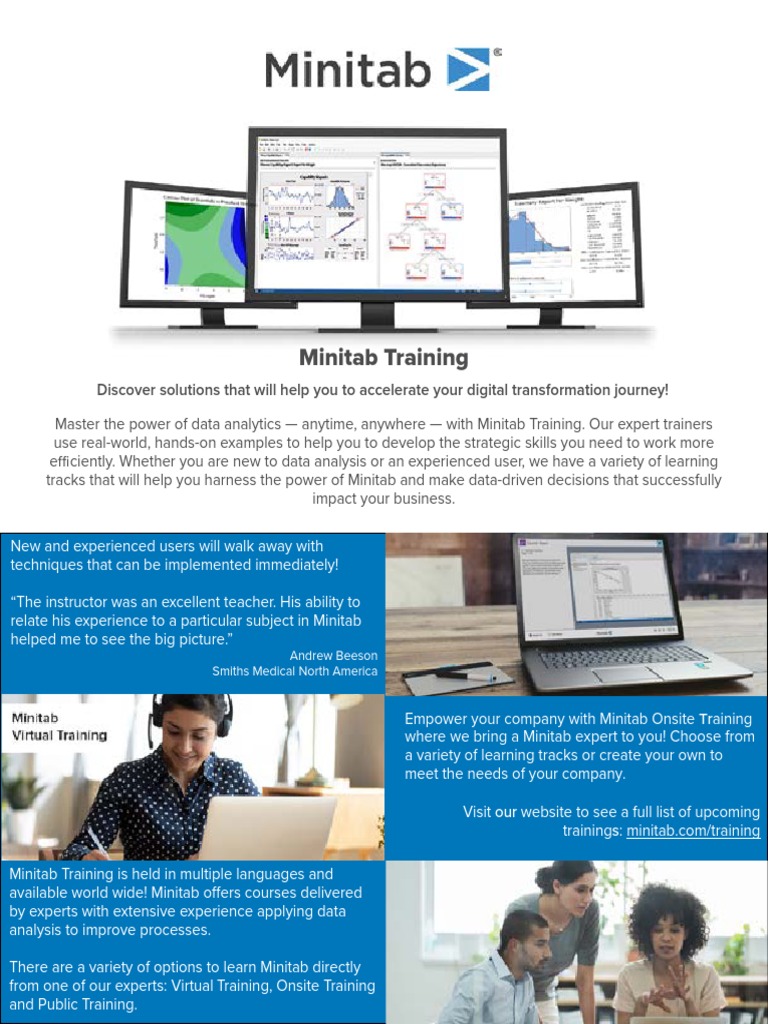Minitab Training Flyer | PDF | Analytics | Information Technology
