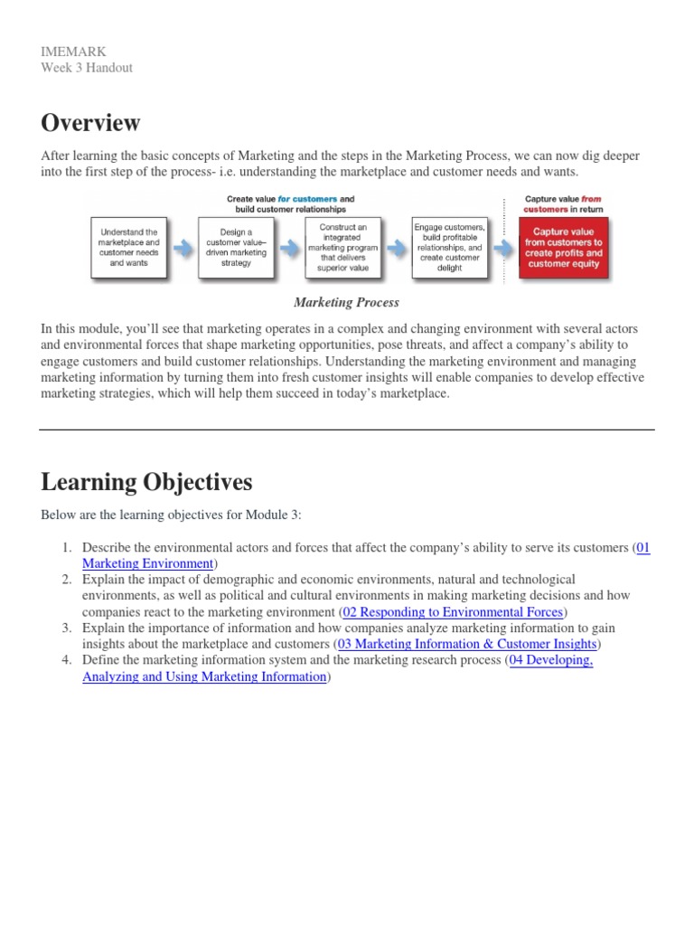 Week 3 Handout PDF | PDF | Marketing Research | Marketing