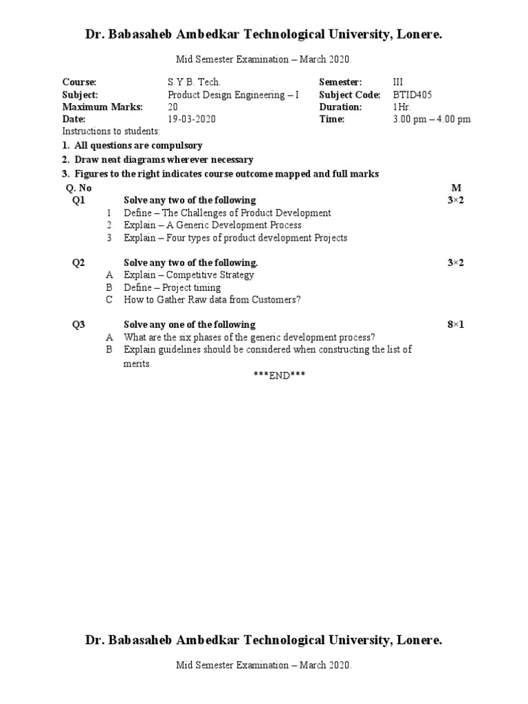 Dr. Babasaheb Ambedkar Technological University, Lonere | PDF ...