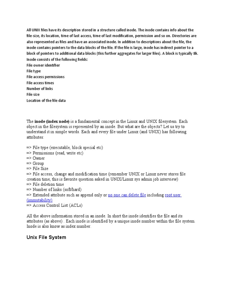 Unix File System: No One Can Delete File Root User (Immutability) | PDF | Computer File | File ...
