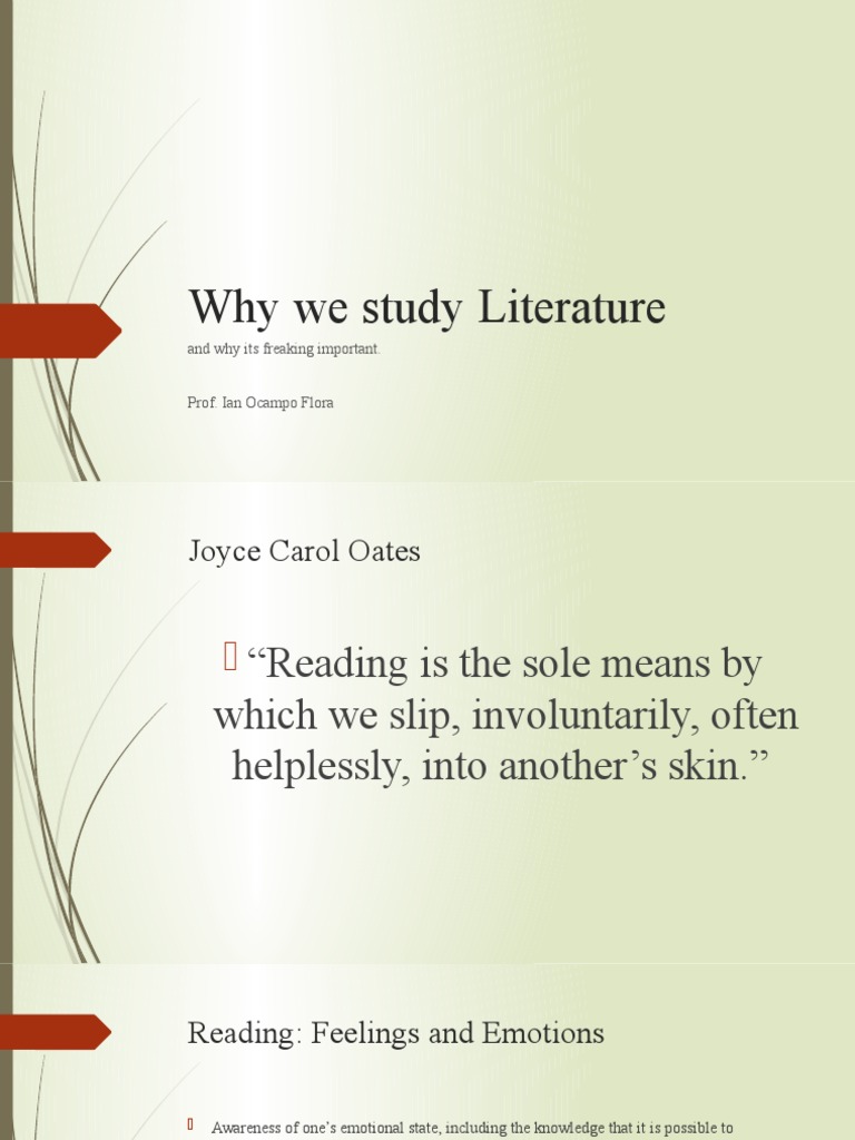 Why We Study Literature Lecture1 | PDF