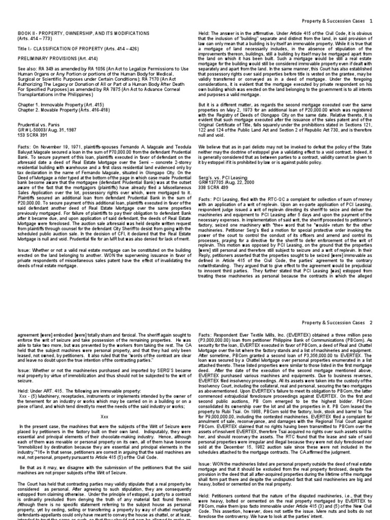 Property Case Digests | Download Free PDF | Statutory Interpretation ...