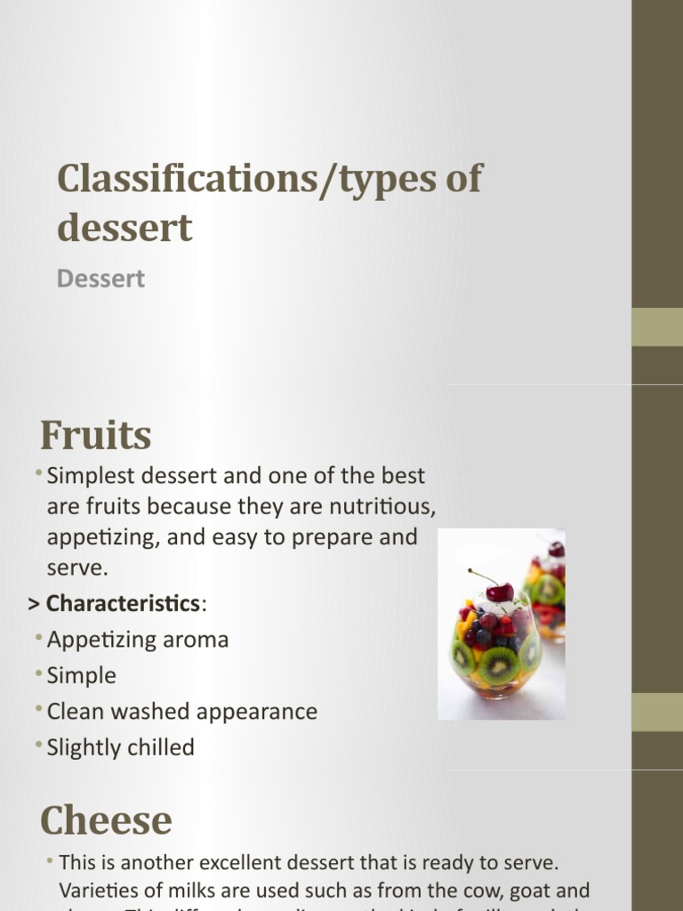 Here are examples for each type of dessert: Fruits - Apples Frozen ...