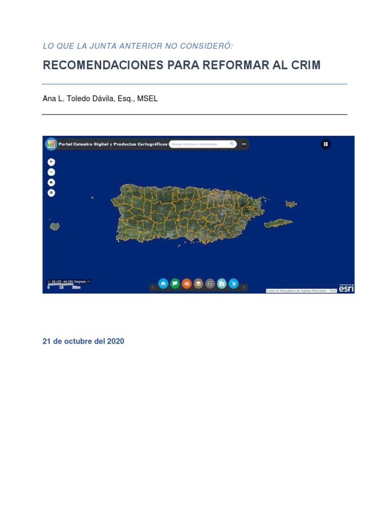 Alternativas para Aumentar Los Recaudos Del CRIM | PDF | Puerto Rico ...
