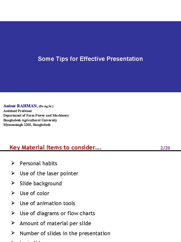 Tips For Effective Presentation | PDF | Color