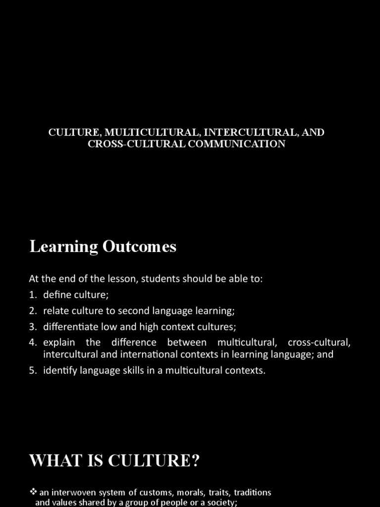 Understanding Culture and Communication: Defining Multicultural, Cross ...