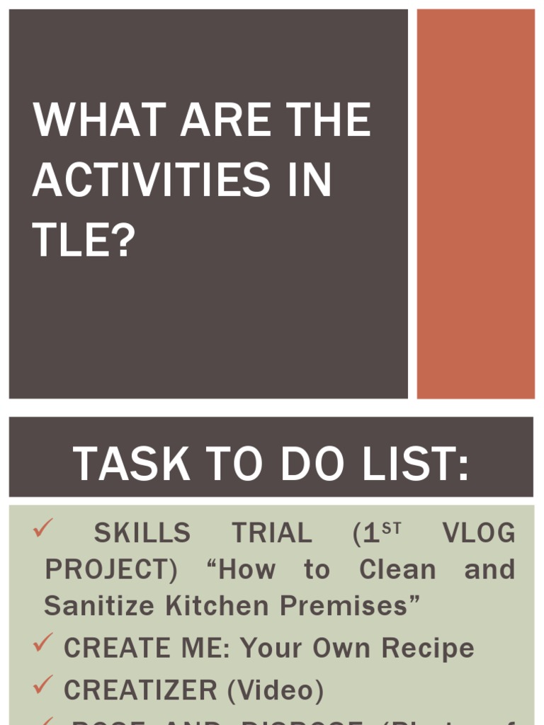 What Are The Activities in Tle | PDF