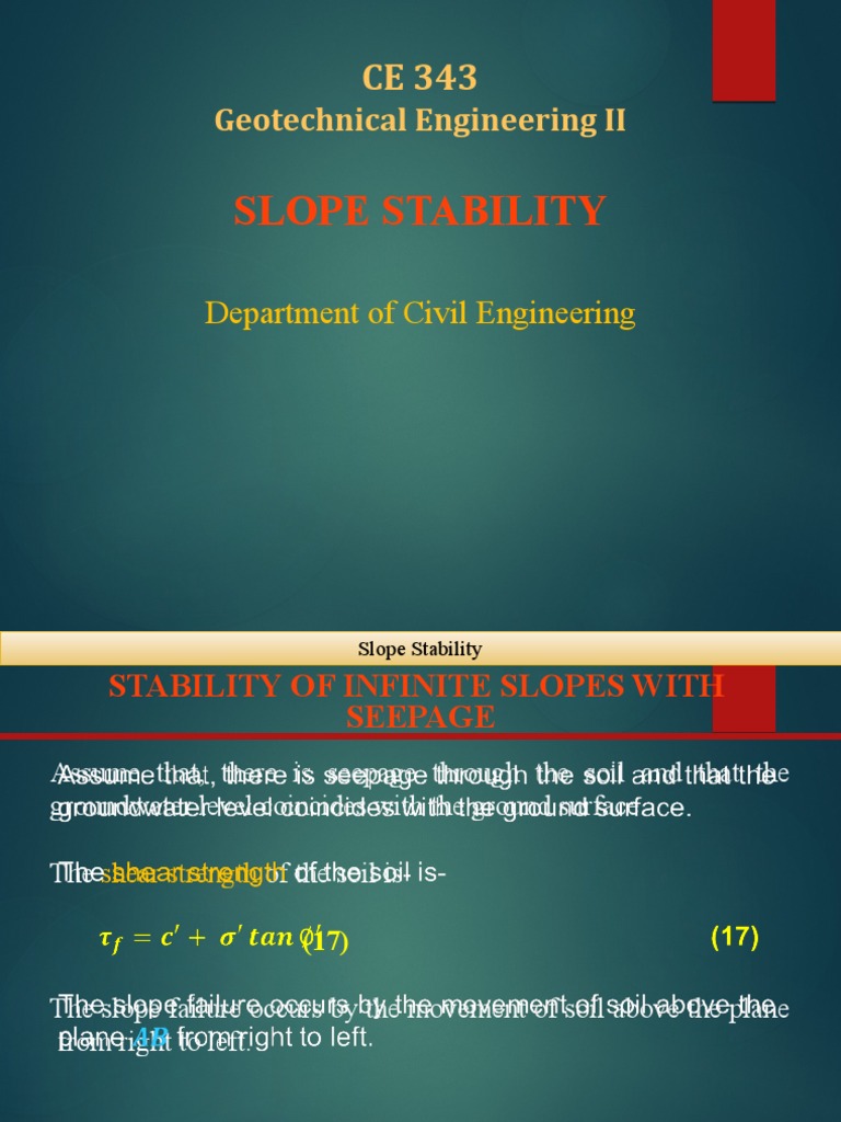 Slope Stability: Geotechnical Engineering II | Download Free PDF | Soil ...