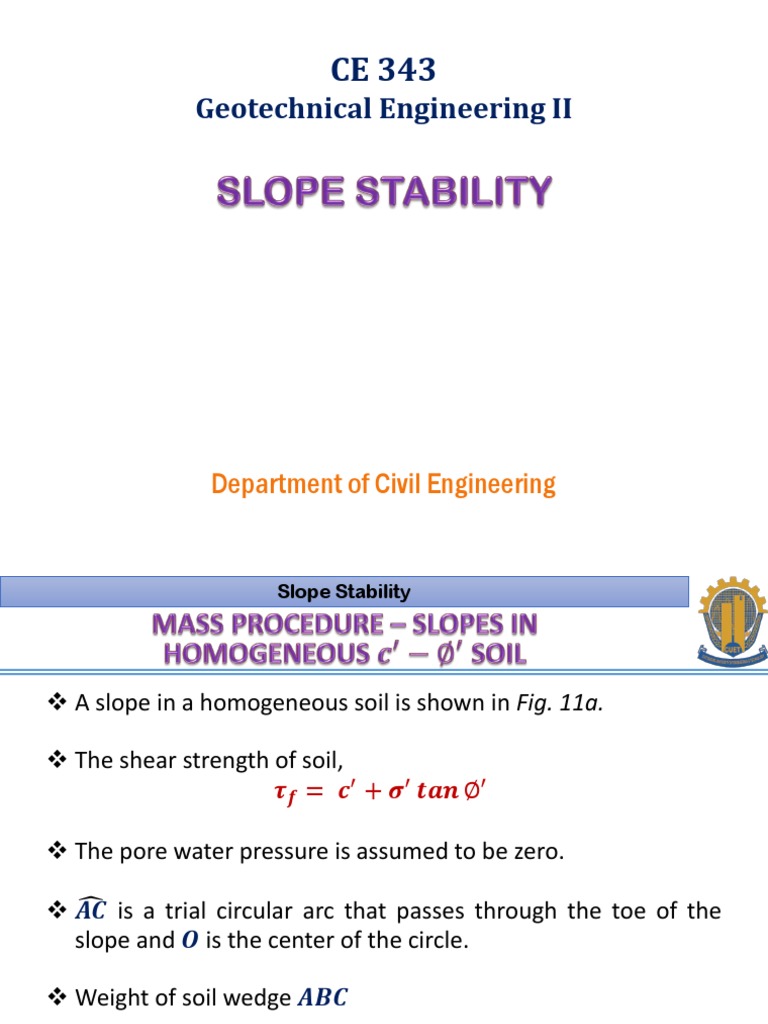 Geotechnical Engineering II: Department of Civil Engineering | PDF ...