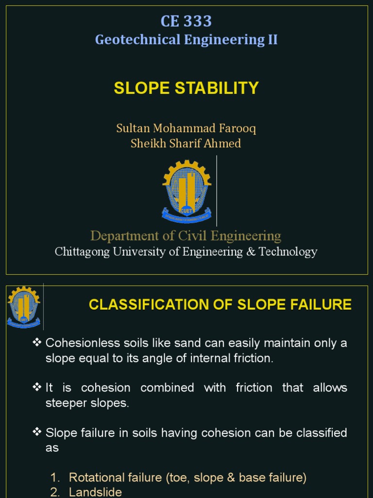 Slope Stability: Geotechnical Engineering II | PDF | Landslide ...