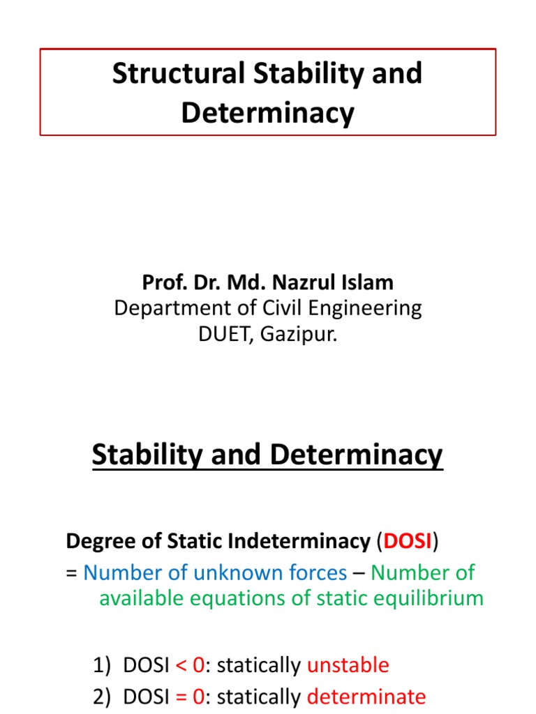 Class-1 - Stability and Determinacy - 2 | PDF