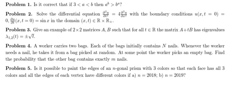 Mathematics Test CDISE, Skoltech March 4, 2018: B A at U @T at U @X @u ...