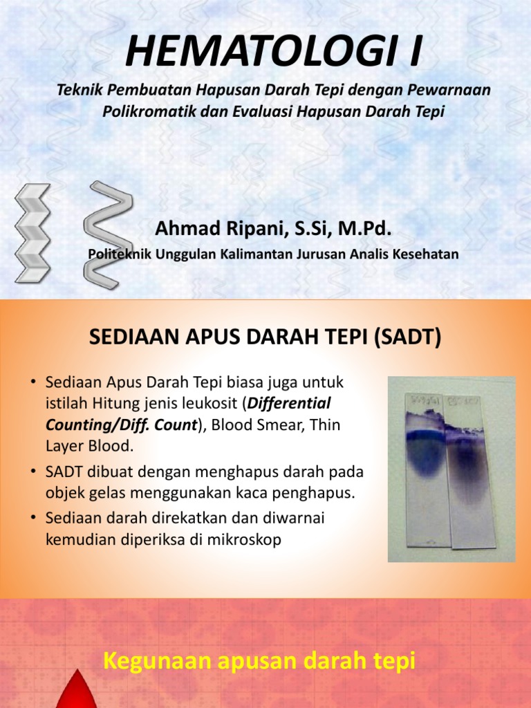 Teknik dan Prosedur Pewarnaan Apusan Darah | PDF